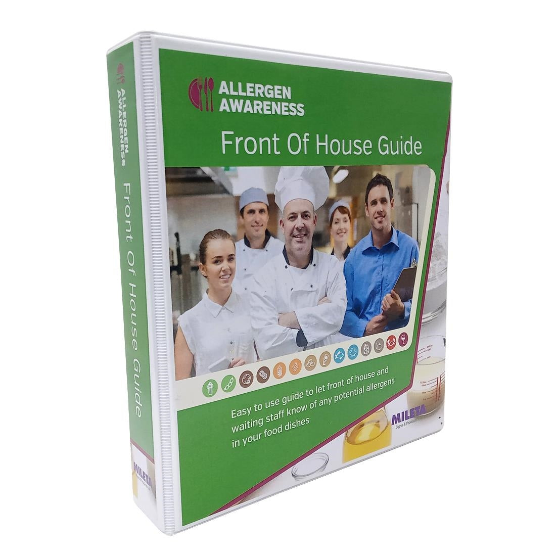 Staff & Server Allergy Card Guide A5 Ring Binder 50 Double Sided Cards ...